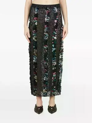 RAVE REVIEW Floral Print Lace Skirt