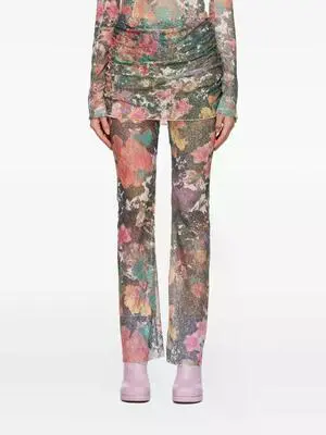 RAVE REVIEW Layered Floral-motif Trousers