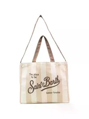 MC2 SAINT BARTH Logo Print Tote Bag - Neutrals