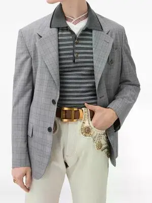 Versace Prince Of Wales Wool Blazer