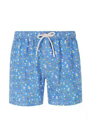MC2 SAINT BARTH Graphic Print Swim Shorts - Blue