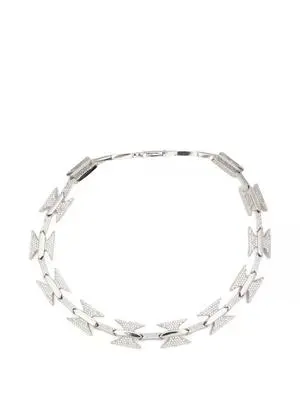 DARKAI Crystal Embellished Barbed Wire Necklace - Silver