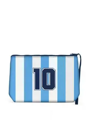 MC2 SAINT BARTH Aline Striped Clutch Bag - White