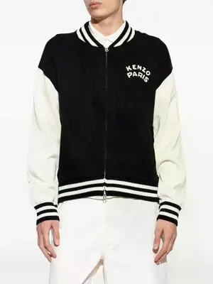 Kenzo Logo Embroidered Zip-up Cardigan