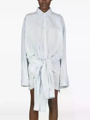 Balenciaga Pinstriped Mini Shirt Dress