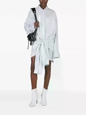 Balenciaga Pinstriped Mini Shirt Dress