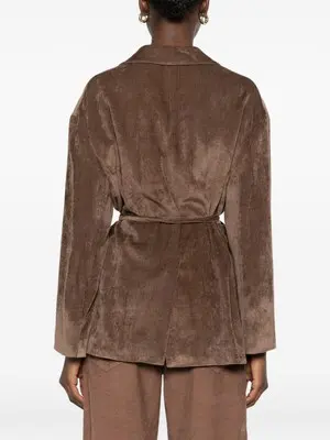 Brunello Cucinelli Velvet Belted Jacket - Brown