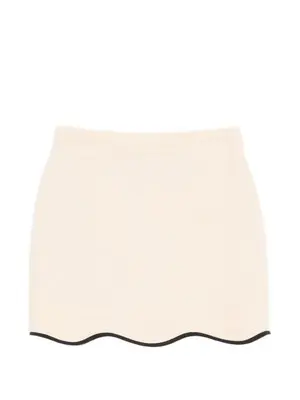 Valentino Garavani Wool And Silk Blend Skirt With Scalloped Hem