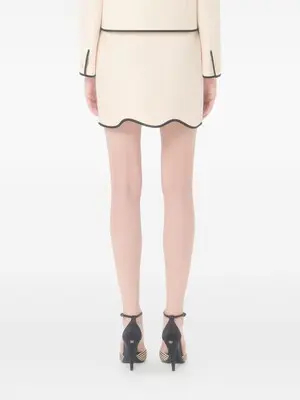 Valentino Garavani Wool And Silk Blend Skirt With Scalloped Hem