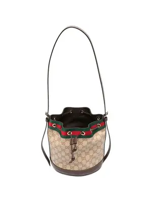 Gucci Mini Bucket Bag With Signature Web Stripe - Beige