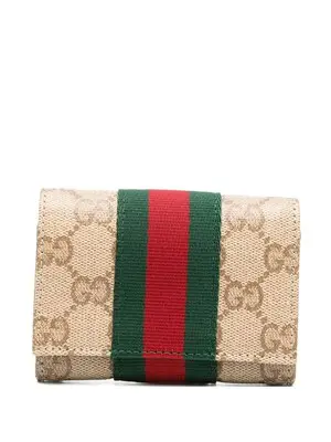 Gucci Web Detail Bifold Card Case - Beige