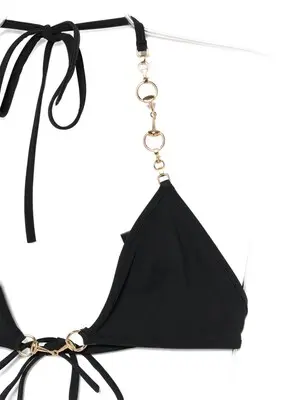 Gucci Horsebit Detail Triangle Bikini Set - Black