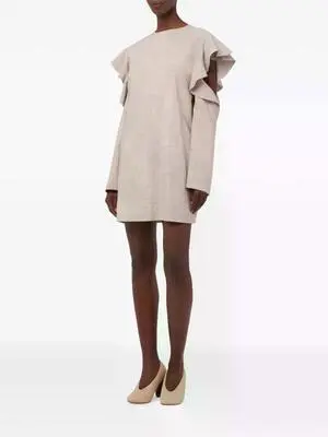 Moschino Ruffled Cold-shoulder Mini Dress