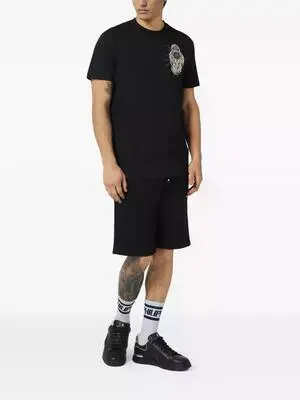 Philipp Plein Round-neck Skull-embroidery T-shirt