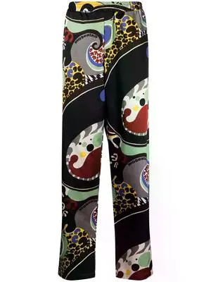 Moschino Abstract-print Straight-leg Trousers - Multicolour