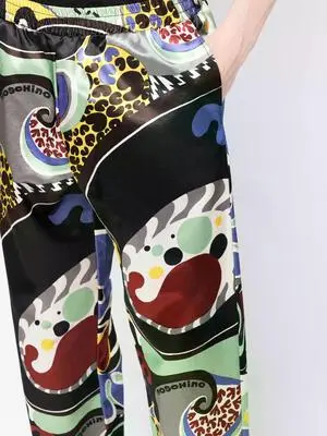 Moschino Abstract-print Straight-leg Trousers