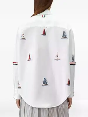 Thom Browne Sailboat Embroidery Shirt - White