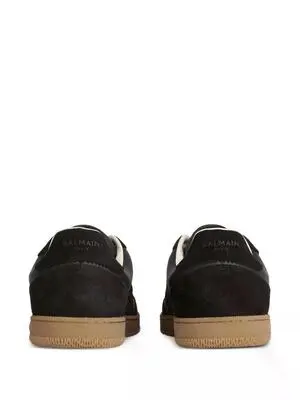 Balmain Swan Suede And Smooth Leather Trainers - Black