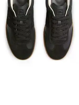 Balmain Swan Suede And Smooth Leather Trainers - Black
