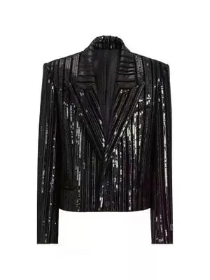 Balmain Cropped Sequin Velvet Jacket