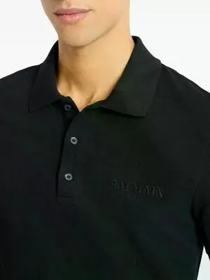 Balmain Embroidered Vintage Polo - Black