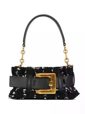 Balmain Mini Anthem Bag In Smooth Leather And Tweed