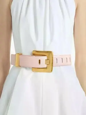 Balmain Anthem Smooth Leather Belt - Pink