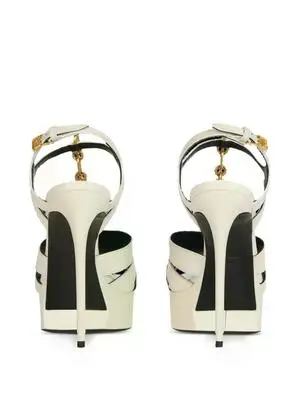 Balmain Smooth Leather Sync Platform Sandals - Neutrals