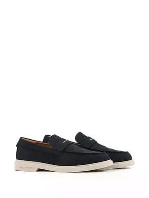 Karl Lagerfeld Monogram Embossed Leather Loafers