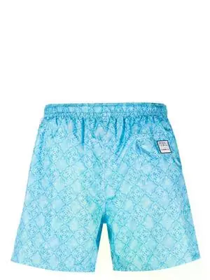 Fedeli Recycled Polyester Swim Shorts With Habibi Print
