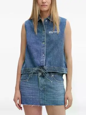 Karl Lagerfeld Sleeveless Shirt With Logo Embroidery