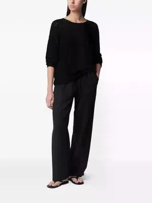 DUNST Crochet-knit Crew Neck Sweater