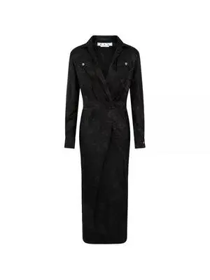 Off-white Paneled Day Dresses