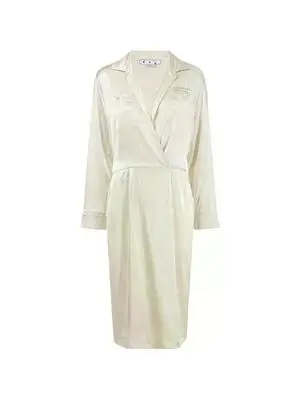 Off-White Satin Midi Dress