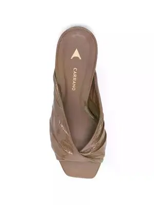 ANDREA CARRANO Ruched Crossover-strap Sandals - Brown