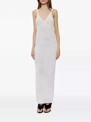 Balmain Crochet-knit V-neck Maxi Dress