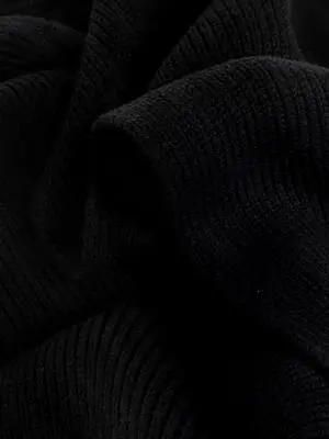 Versace Ribbed-knit Medusa-plaque Scarf - Black