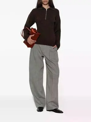 JIL SANDER Ribbed Knit Half-zip Sweater