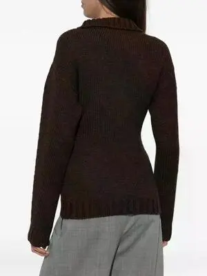 JIL SANDER Ribbed Knit Half-zip Sweater