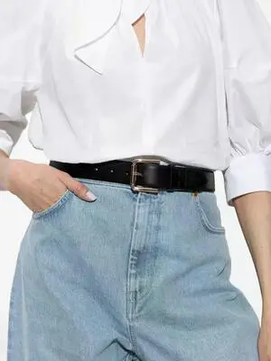 Max Mara Leather Belt With Gold-tone Hardware