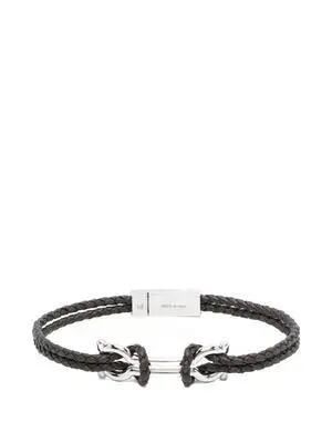 FERRAGAMO Gancini Braided Bracelet - Silver