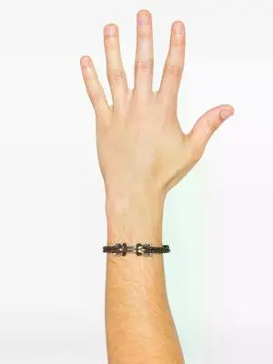 FERRAGAMO Gancini Braided Bracelet - Silver