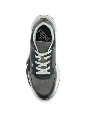 Fendi Flow Panelled Leather Sneakers - Blue