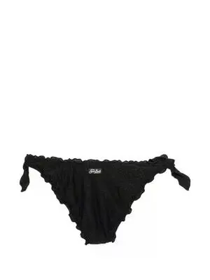MC2 SAINT BARTH Ruffled Side-tie Bikini Bottoms - Black