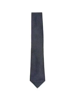Canali Polka-dot Twill Tie - Blue