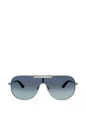 Versace Greca-detail Pilot-frame Sunglasses - Silver