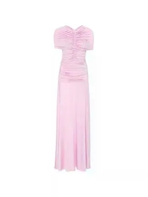 SELF-PORTRAIT Ruched Maxi Dress - Pink