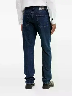 Karl Lagerfeld Logo Patch Straight Leg Jeans