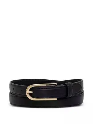 Marc O'polo Smooth Leather Belt With U-shaped Buckle - Black