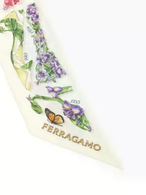 FERRAGAMO Eden Shoes Print Silk Scarf